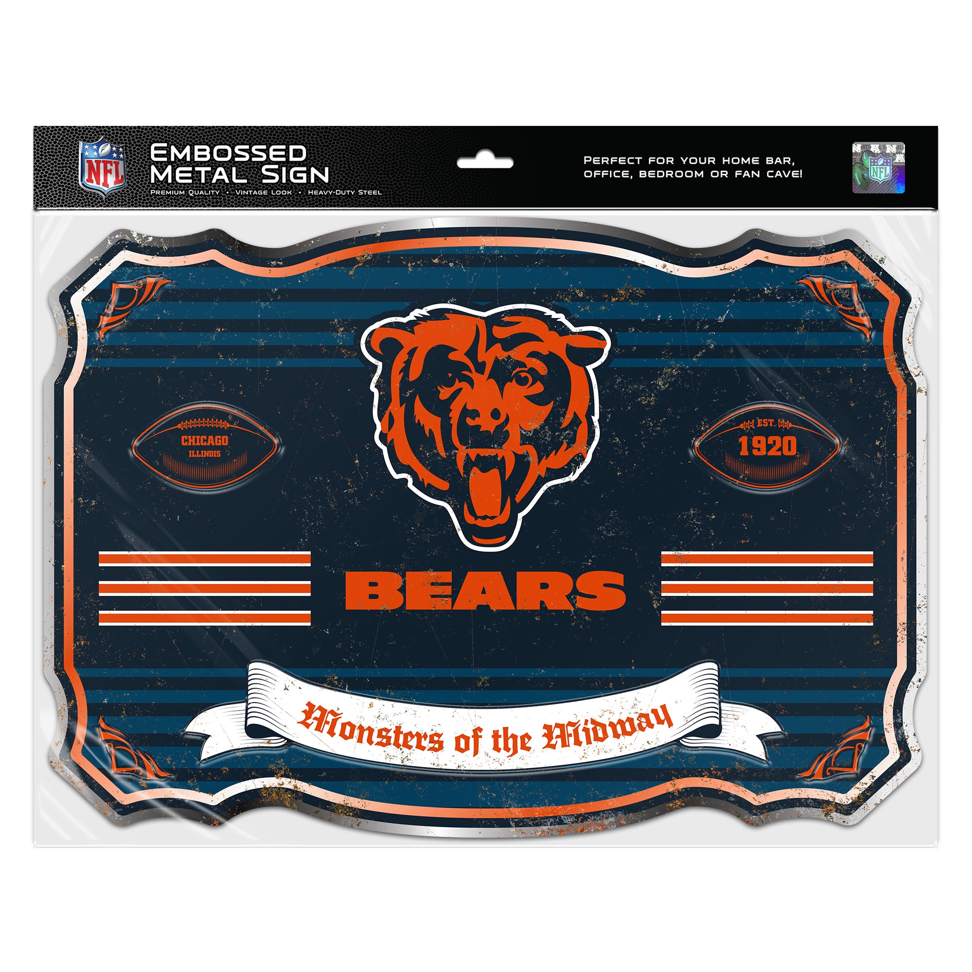 Chicago Bears Giant Metal Sign